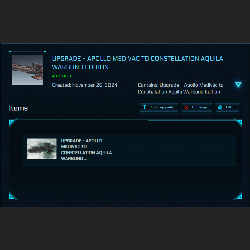 Space-Foundry.com: Upgrade - Apollo Medivac to Constellation Aquila Warbond Edition