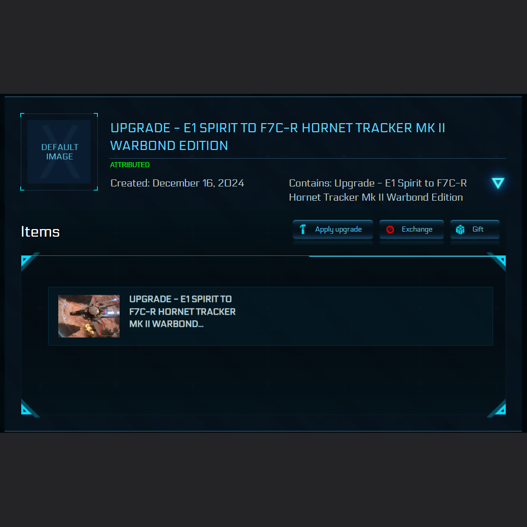 Space-Foundry.com: Upgrade - E1 Spirit to F7C-R Hornet Tracker Mk II Warbond Edition