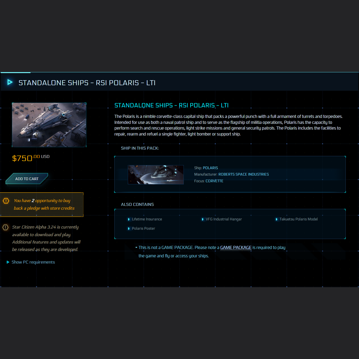 Space-Foundry.com: RSI Polaris - LTI OC