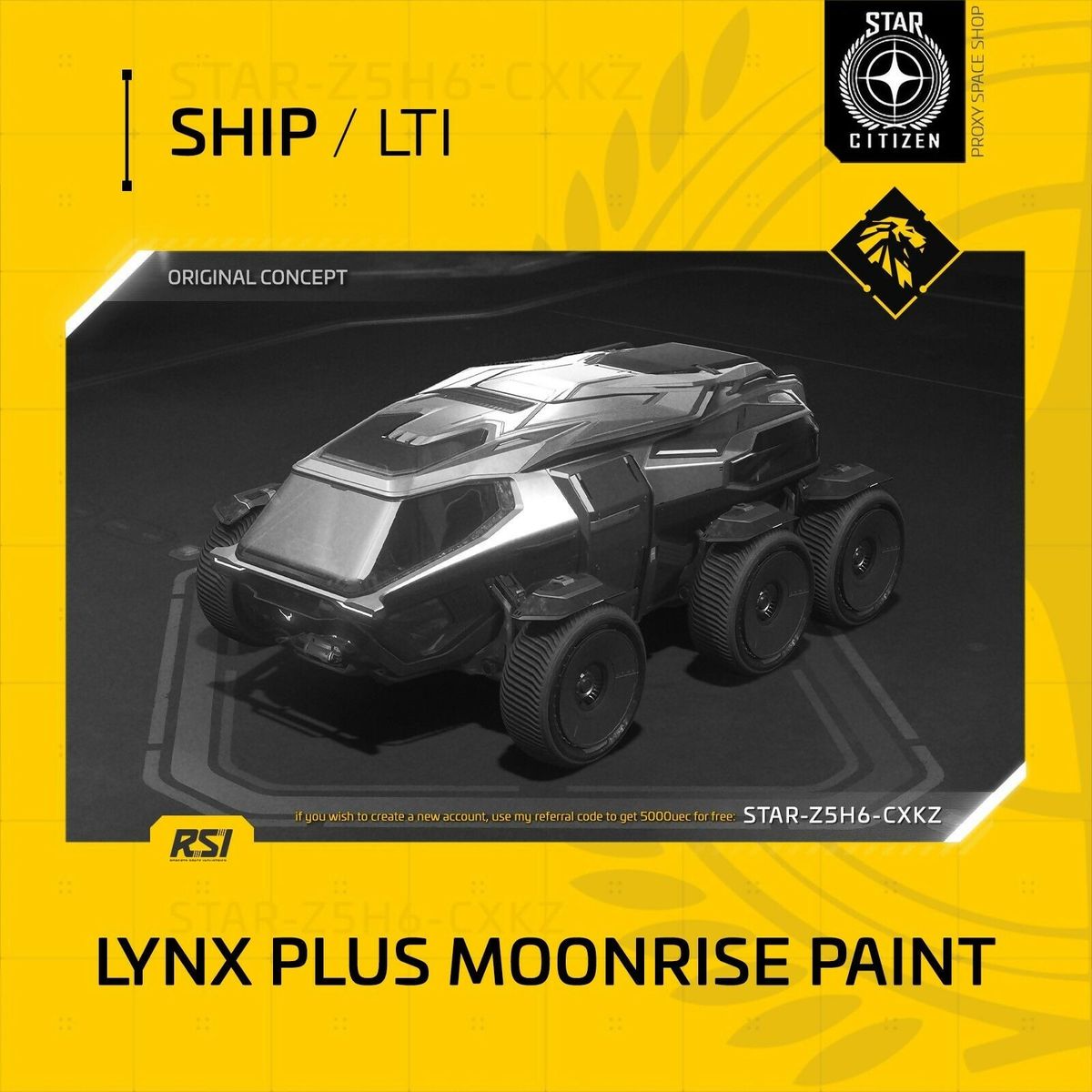Space-Foundry.com: Rsi Lynx Plus Moonrise Paint - Lti - Original Concept OC