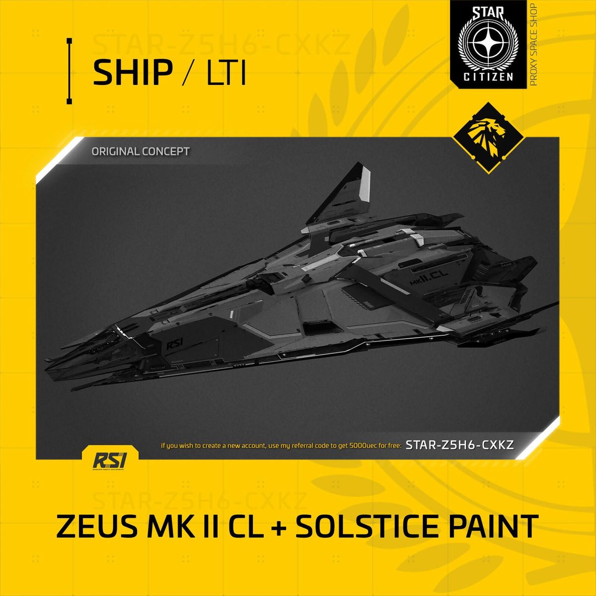 Space-Foundry.com: RSI Zeus Mk II CL With Solstice Paint - Lti ...