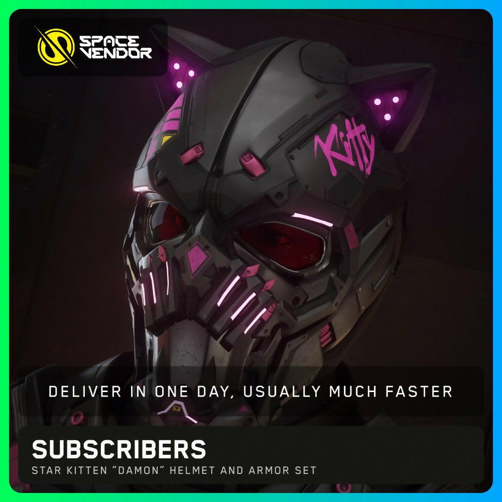 Space-Foundry.com: SUBSCRIBERS - Star Kitten Damon Helmet and Armor Set