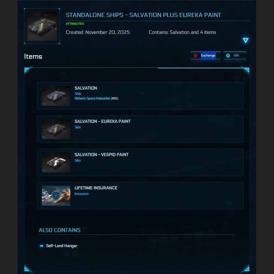 Space-Foundry.com: Ship - Salvation plus Eureka Paint - LTI