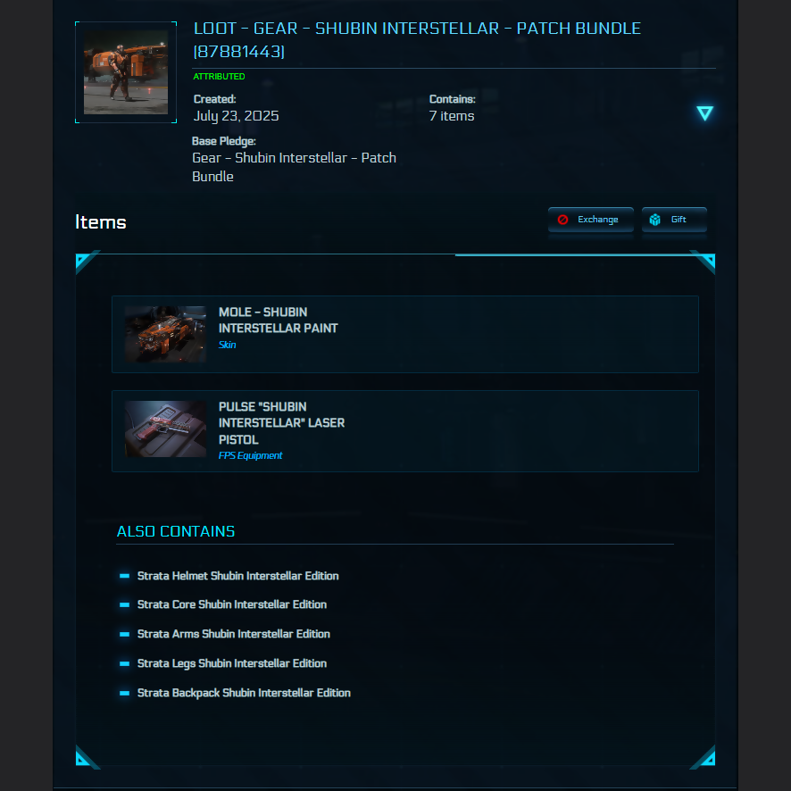 Space-Foundry.com: loot - Gear - Shubin Interstellar - Patch Bundle