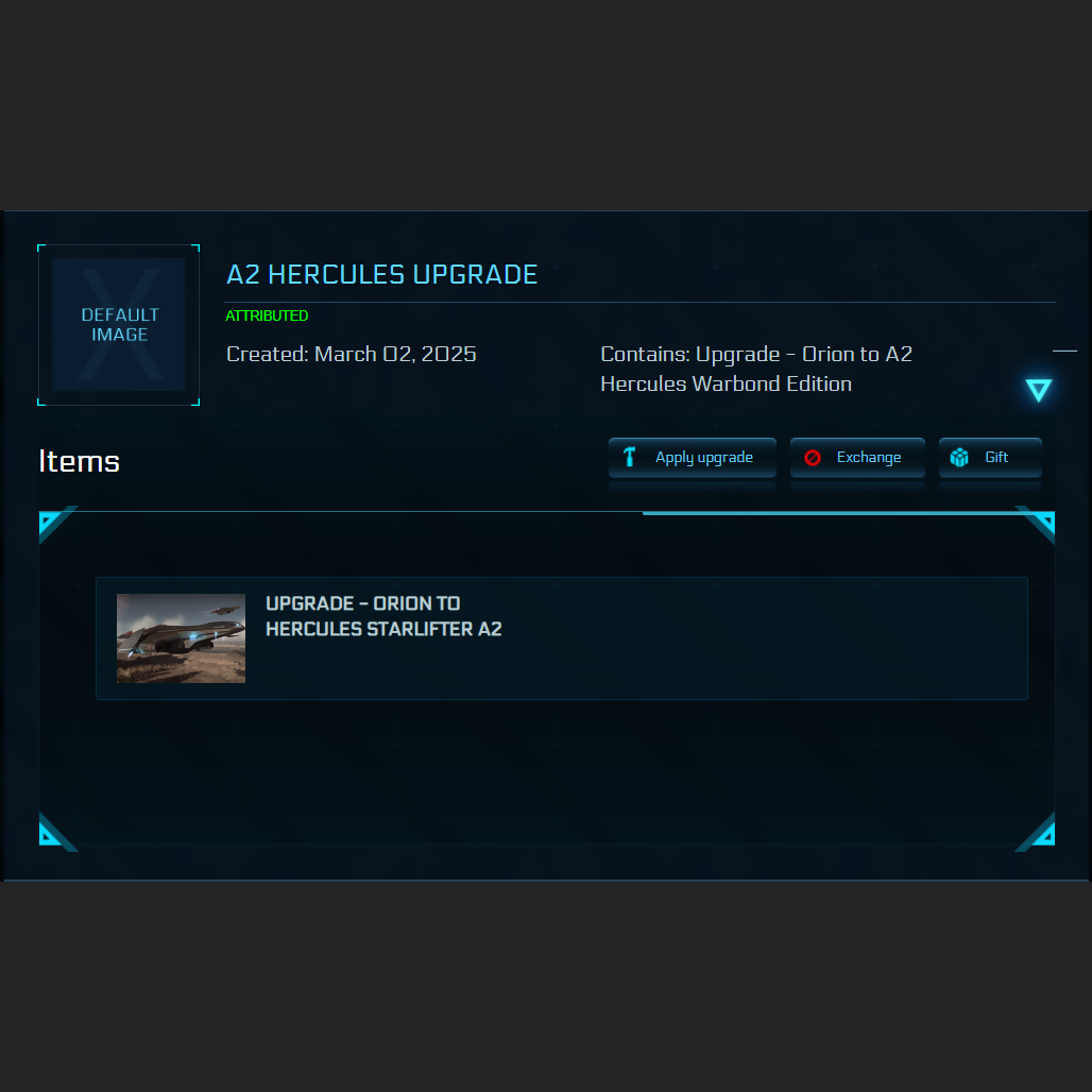 Space-Foundry.com: Upgrade - Orion to A2 Hercules Warbond Edition
