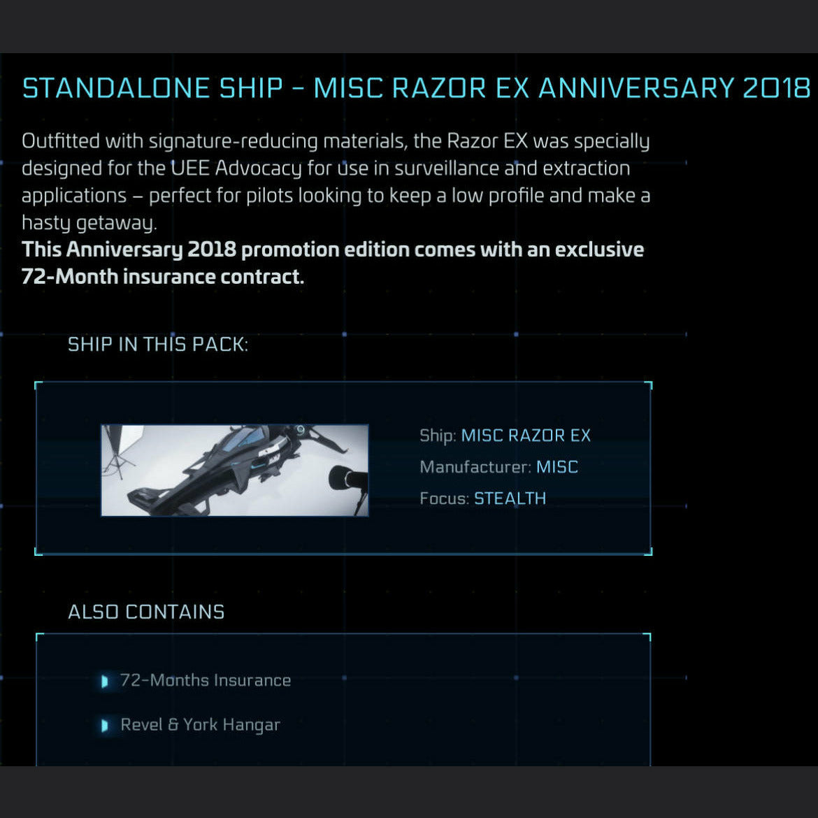 Space-Foundry.com: Razor EX 2018 anniversary 72 month