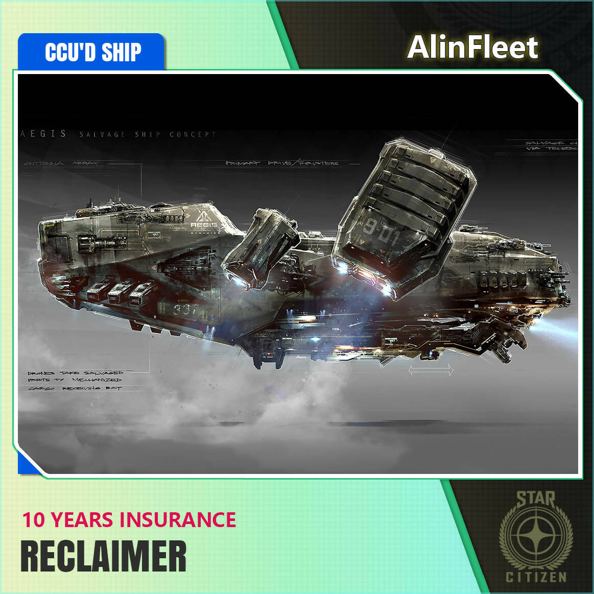 Space-Foundry.com: Reclaimer - 10 Years Insurance - CCU'd Ship