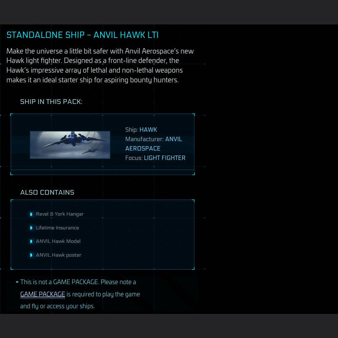 Space-Foundry.com: LTI Original Concept Hawk stand-alone ship