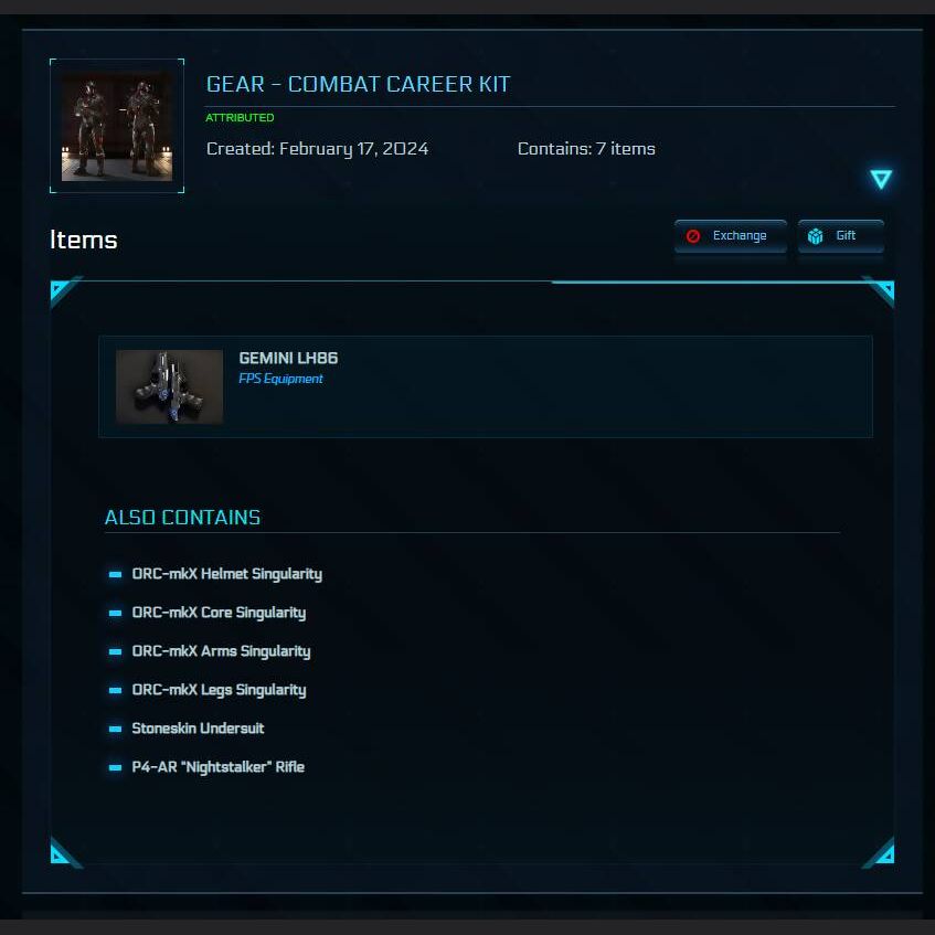 Space-Foundry.com: Gear - Combat Career Kit (Foundation Festival)