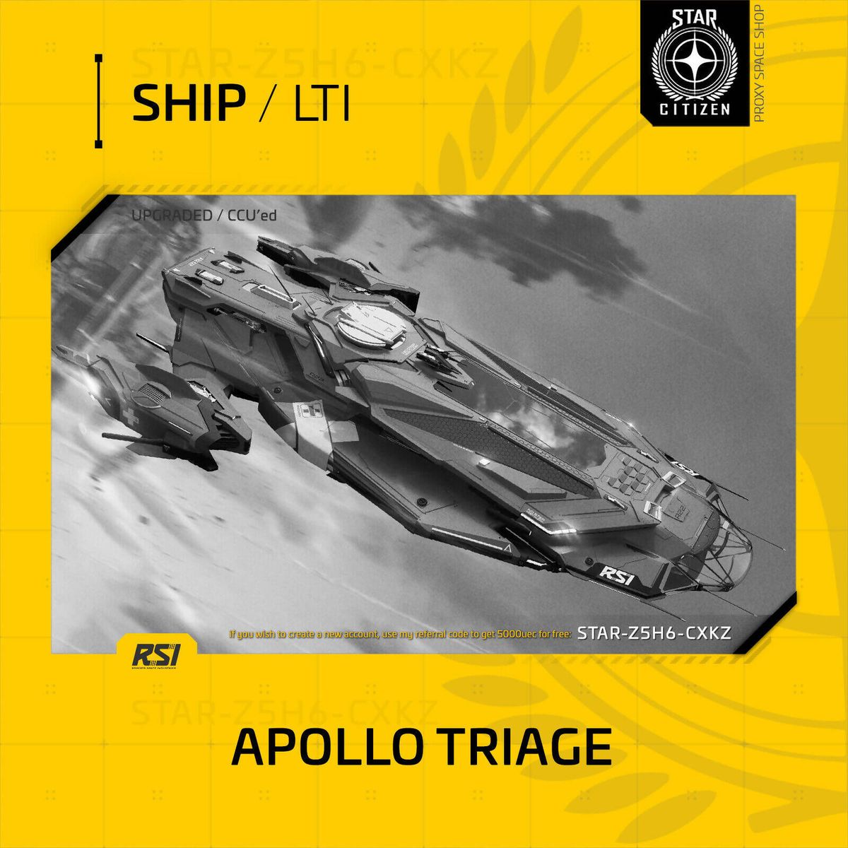 Space-Foundry.com: RSI Apollo Triage - LTI - (Lifetime Insurance) - CCU'd