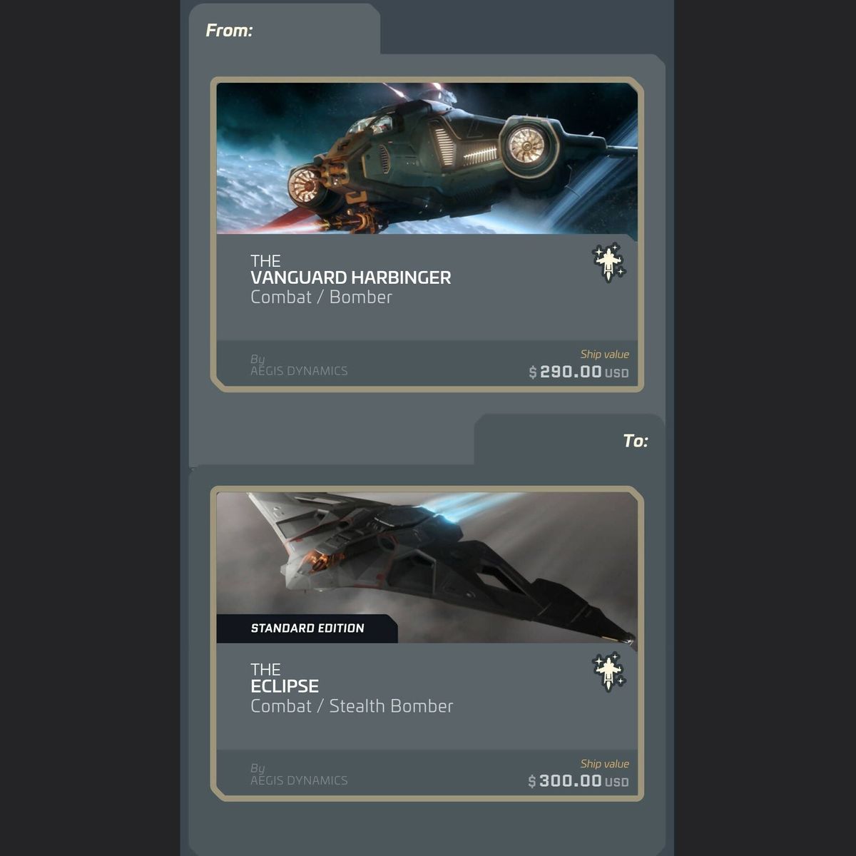 Space-Foundry.com: Vanguard Harbinger to Aegis Eclipse