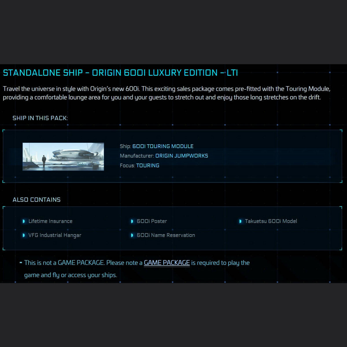 Space-Foundry.com: ORIGIN 600I LUXURY/TOURING EDITION - LTI