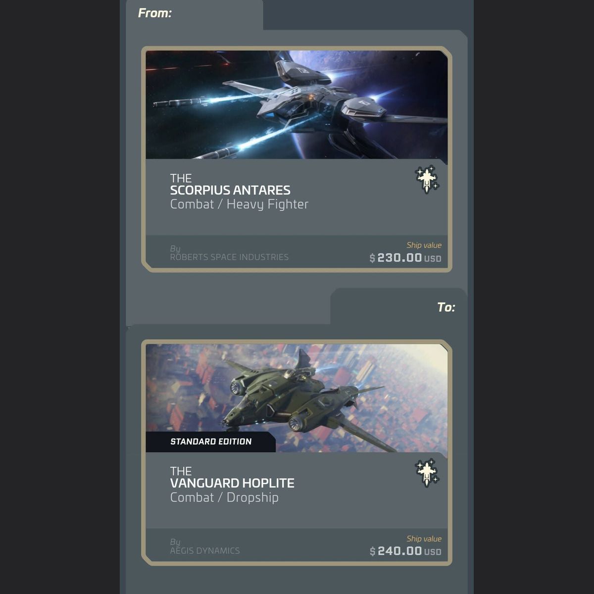 Space-Foundry.com: Scorpius Antares to Vanguard Hoplight