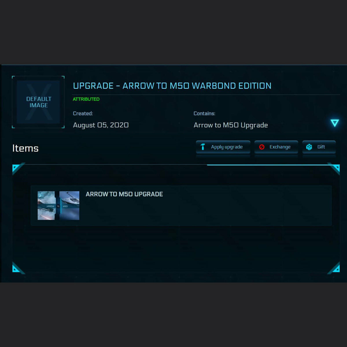 Space-Foundry.com: Upgrade from Arrow to M50 Warbond