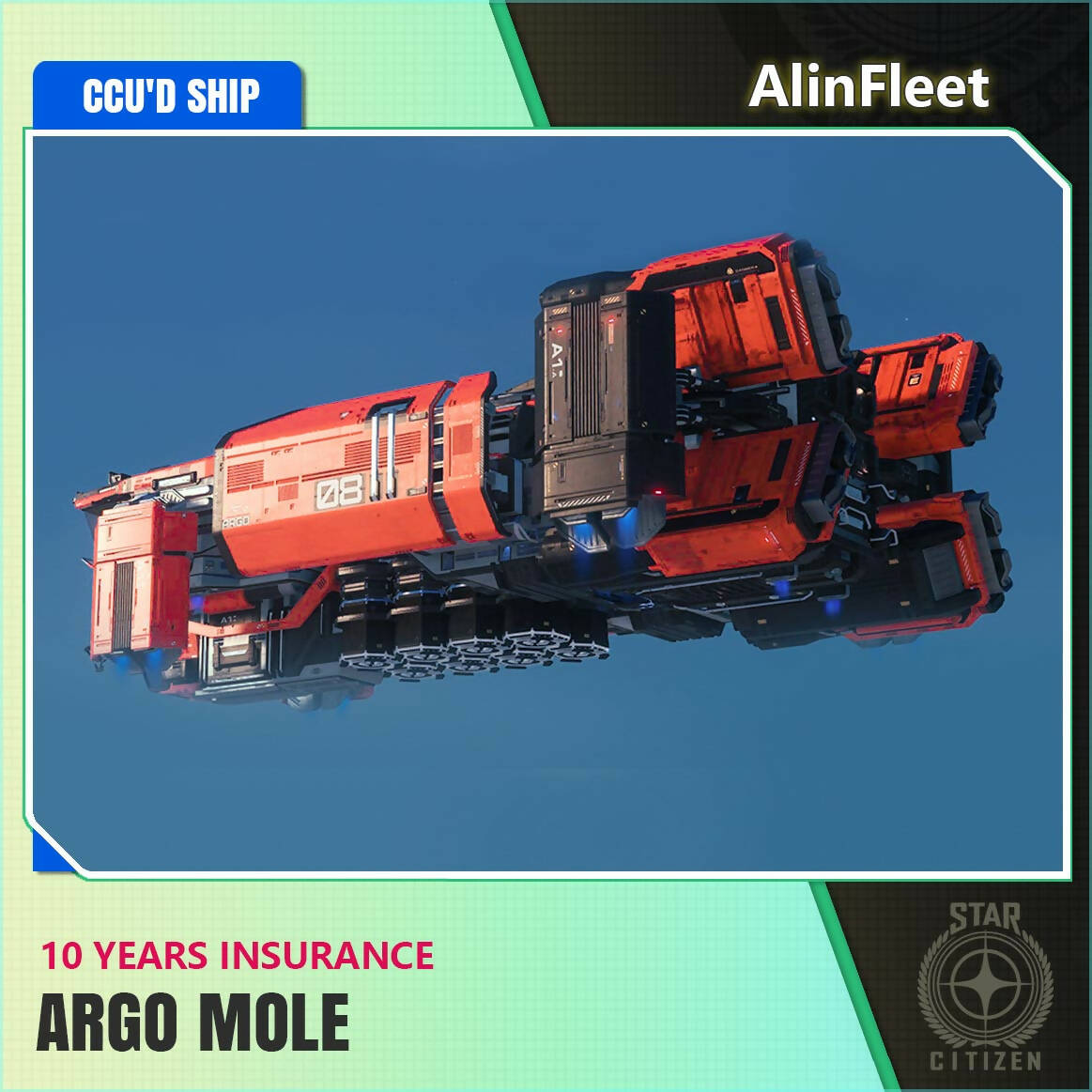 Space-Foundry.com: Argo Mole - 10 Years Insurance - CCU'd Ship