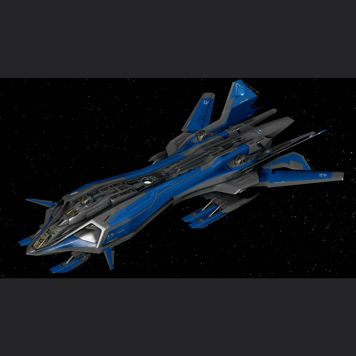 Space-Foundry.com: 2950 Invictus Retaliator Midnight Blue and Gold Livery