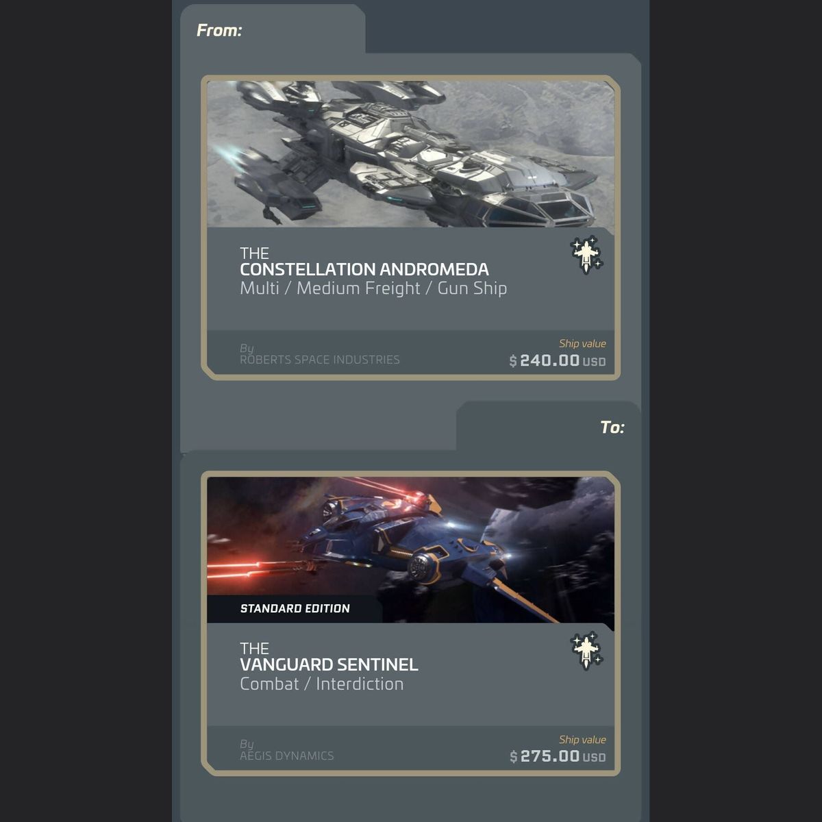 Space-Foundry.com: Constellation Andromeda to Vanguard Sentinel