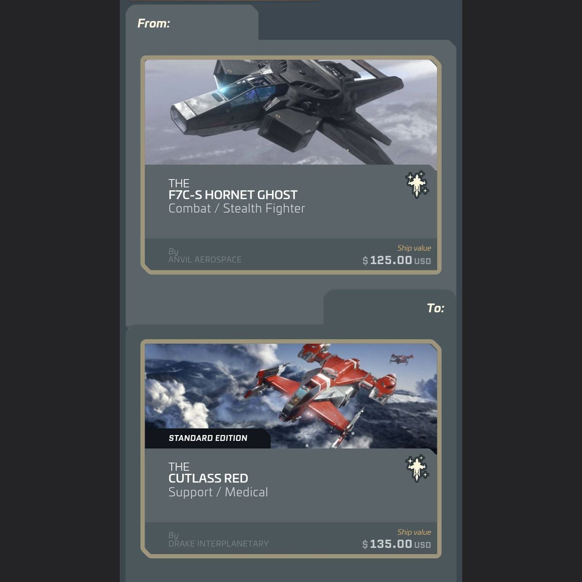 Space-Foundry.com: F7C Hornet Ghost to Cutlass Red